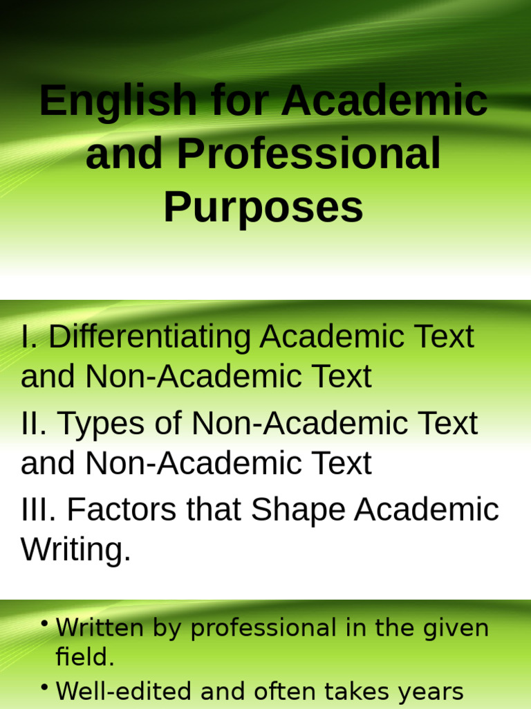 Eapp Ppt Academic Writing | PDF | Word | Language Mechanics