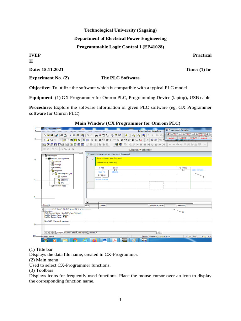 EP41028 PLC Experiment 2 | PDF | Programmable Logic Controller | Input/Output