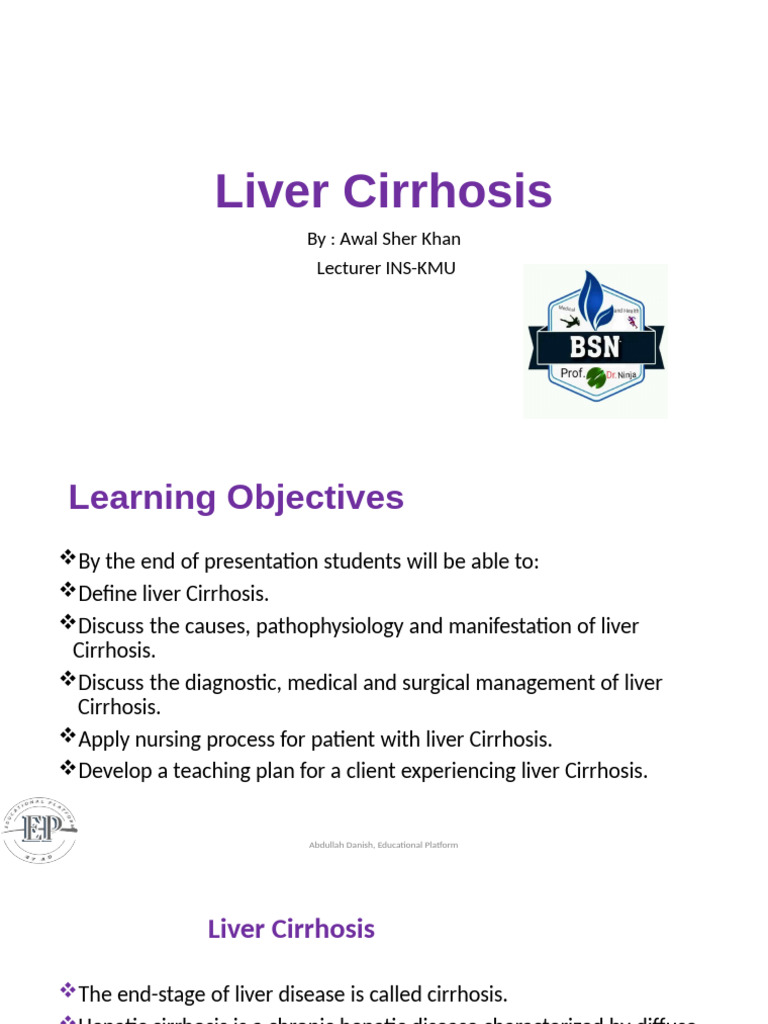 Unit 1 (D) Hepatic Cirrhosis, Educational Platform | PDF | Cirrhosis ...