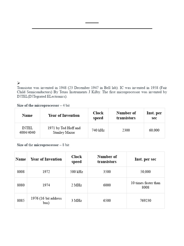 Unit-1 Basics of Computer Organization and Processor Evolution | PDF | Central Processing Unit ...