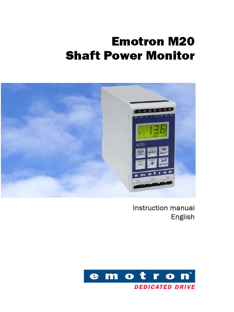 Emotron M20 Shaft Power Monitor Guide | PDF | Relay | Horsepower