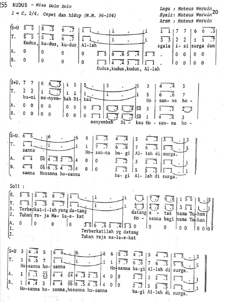 Kudus (Misa Dolo-Dolo) | PDF