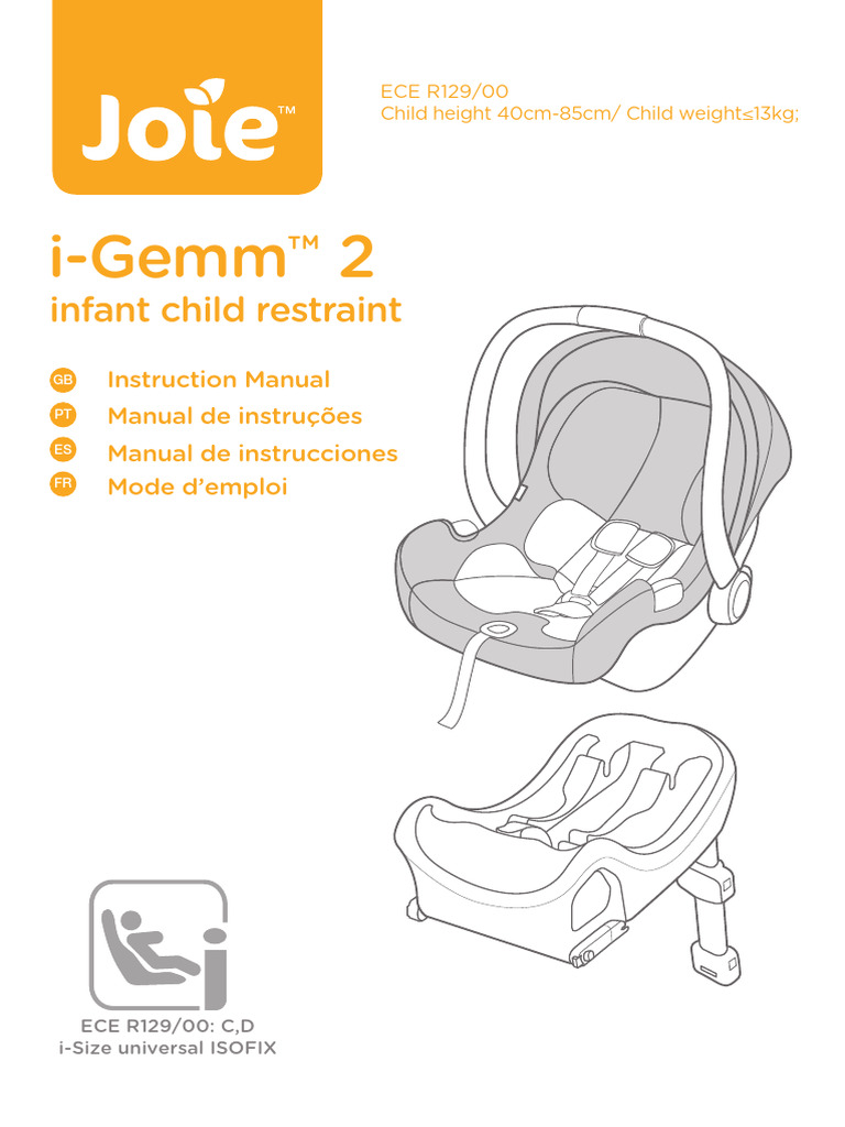 Joie Carseat I Gemm 2 Instruction Manual | PDF | Seat Belt | Vehicles