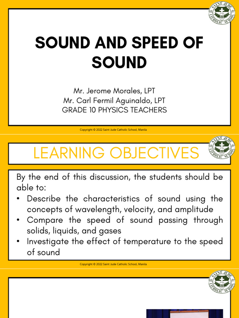 Lesson 28 - Sound and Speed of Sound 2 | PDF | Sound | Ear