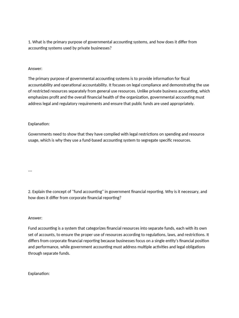 Governmental Accounting Systems Explained | PDF | Fund Accounting | Expense