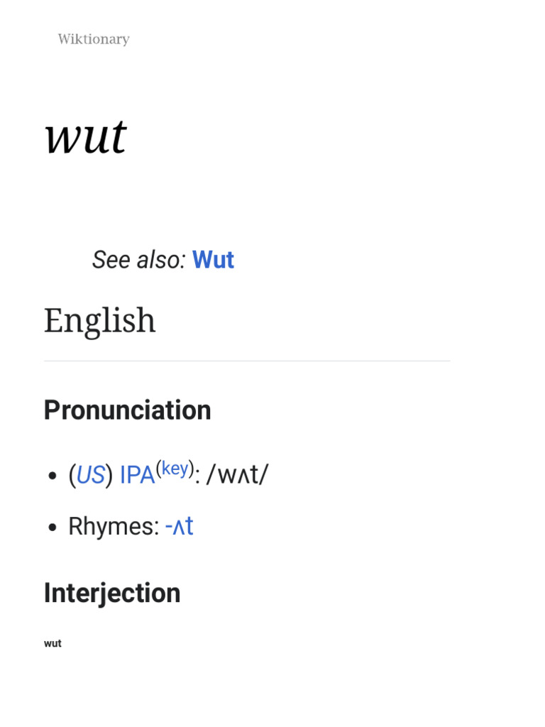 Wut - Wiktionary, The Free Dictionary | PDF