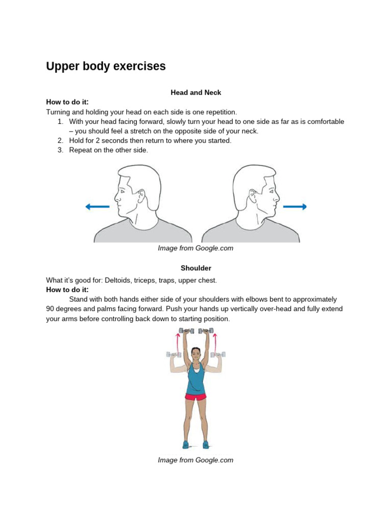 Part 3 - Upper Body Exercises | PDF | Musculoskeletal System | Limbs ...