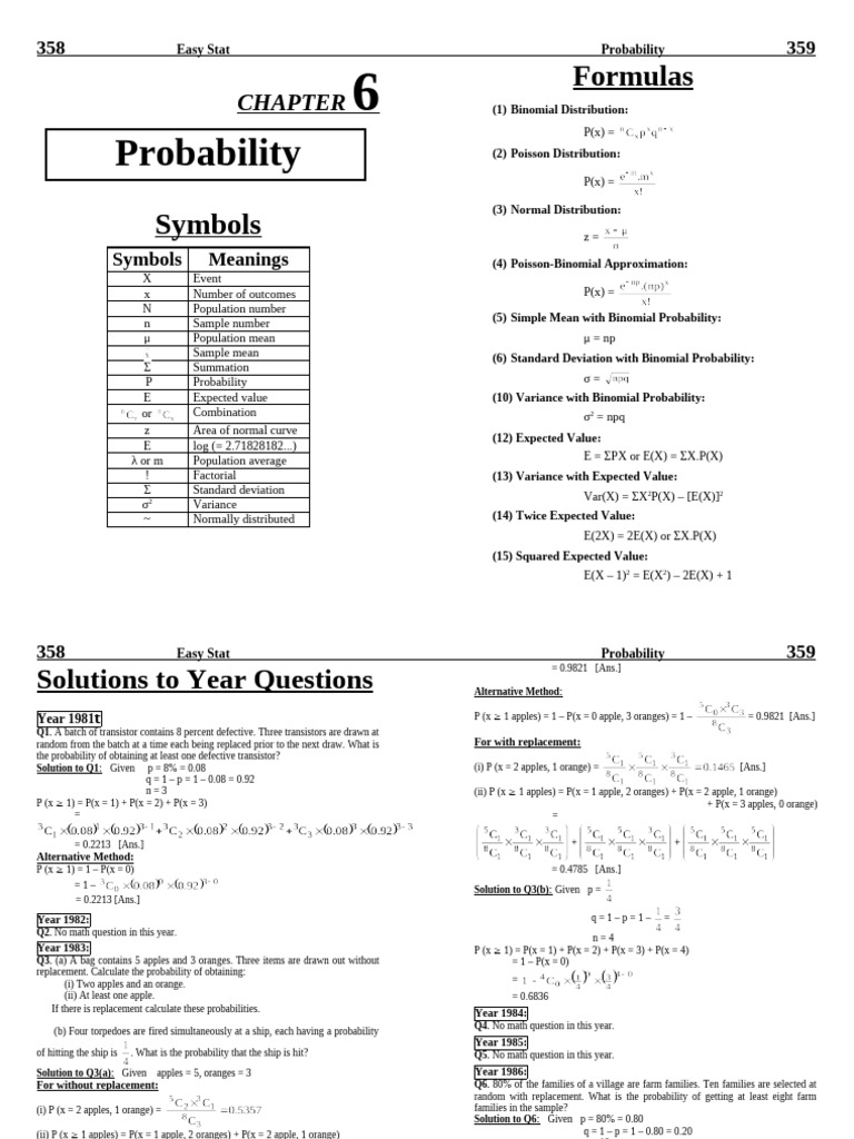 6 Probability | PDF | Standard Deviation | Variance