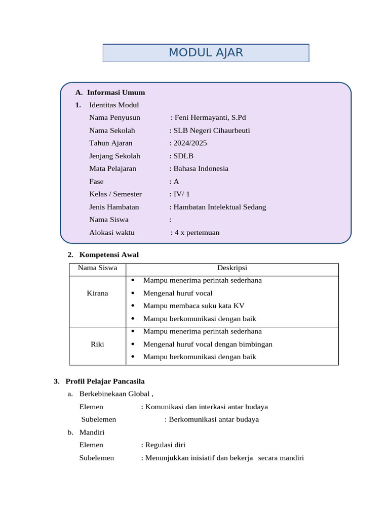 Modul Ajar Bi | PDF | Karier & Perkembangan