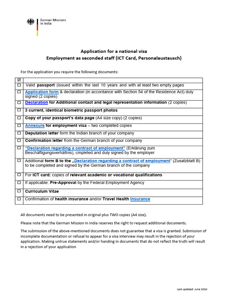 Employment - Seconded Staff Ict Card Personalaustausch Data | PDF ...