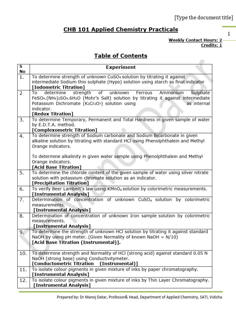 CHB101 BTech (CS, EE, EI, EC, IoT, AIADS, BCT, IT) Lab Manual 2024-25 ...