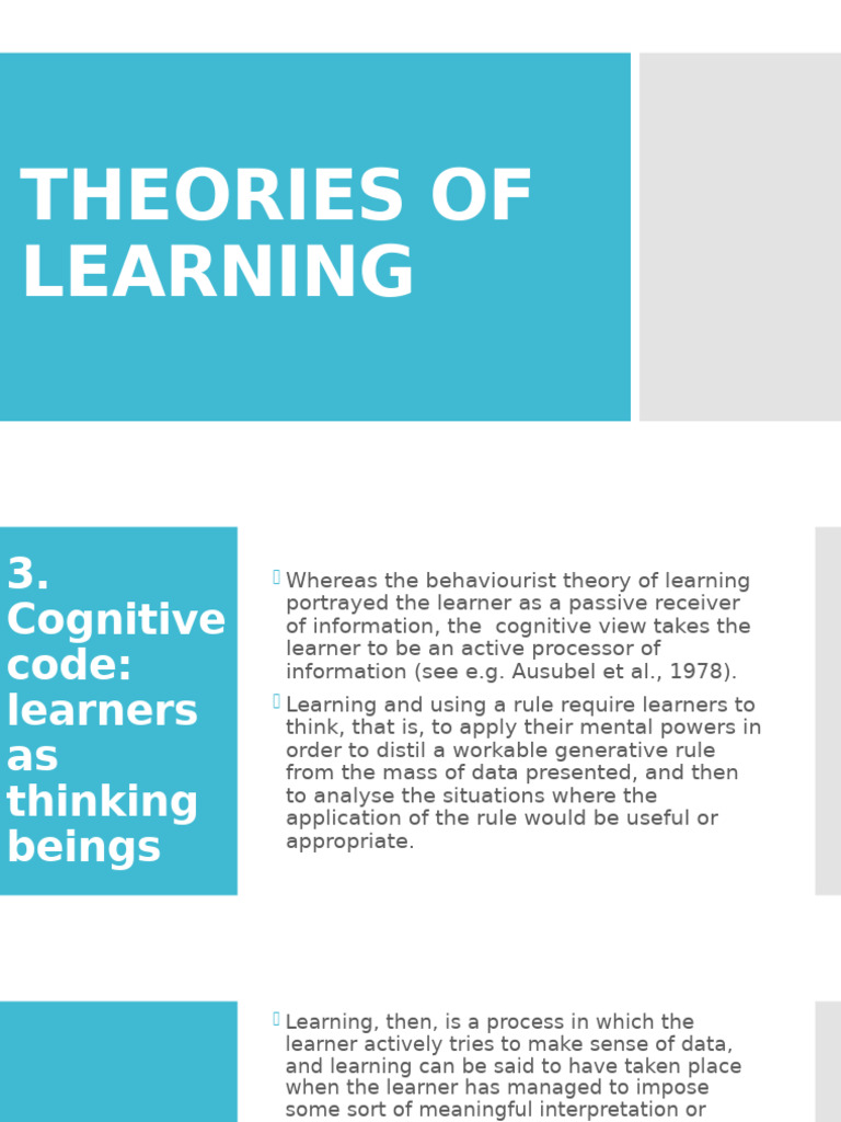Cognitive and Affective Learning Theories | PDF | Learning | Motivation