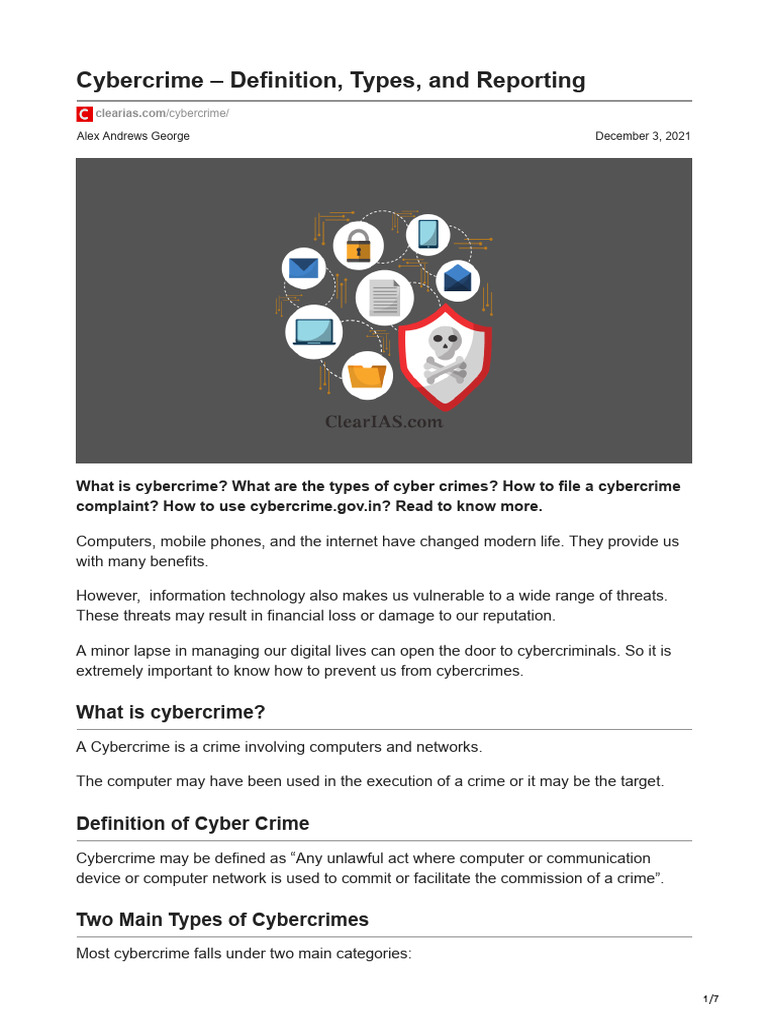 Cybercrime Definition Types and Reporting | PDF | Cybercrime | Phishing