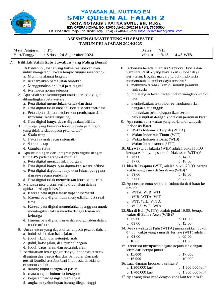 Asts Ips Kelas 7 2024-2025 | PDF