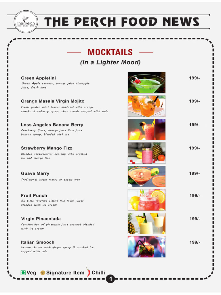 The Perch Food News - Menu - 09.10.2024 - VEG | PDF