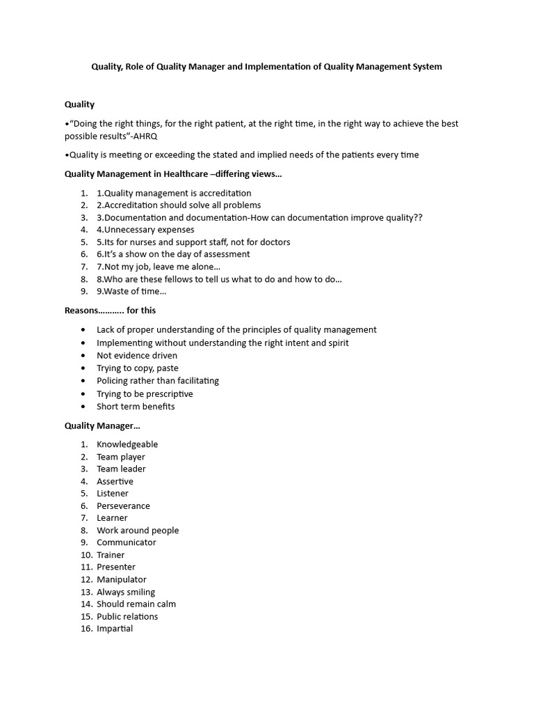 Quality Management Program | PDF | Patient Safety | Patient