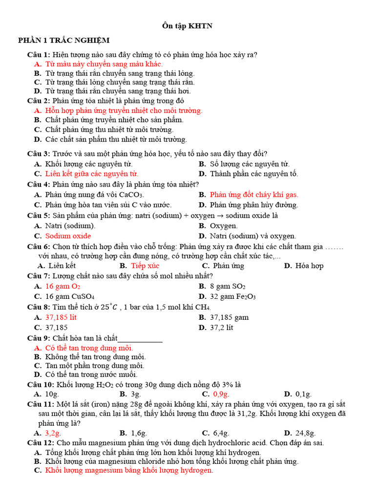 Đề ôn khtn giữa kỳ 1 năm 24 25 - 1 - giai | PDF