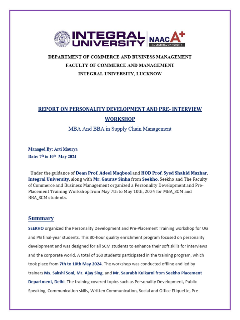 Placement Training | PDF