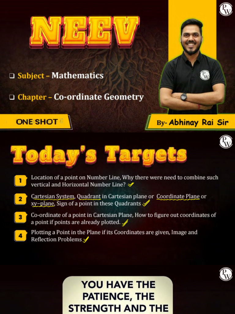 Lecture 03 Coordinate Geometry Maths Neev Youtube Batch Abhinay | PDF