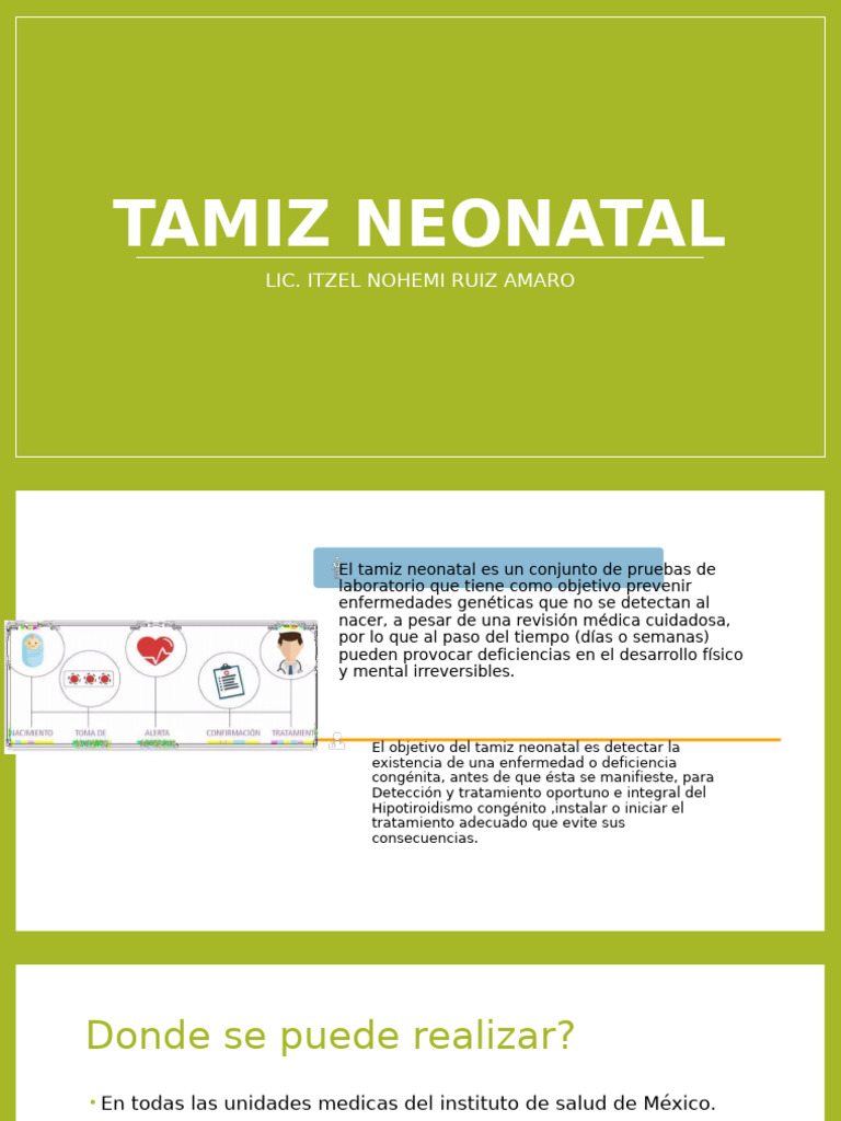 Tamiz Neonatal: Prevención de Enfermedades | PDF | Infantes ...