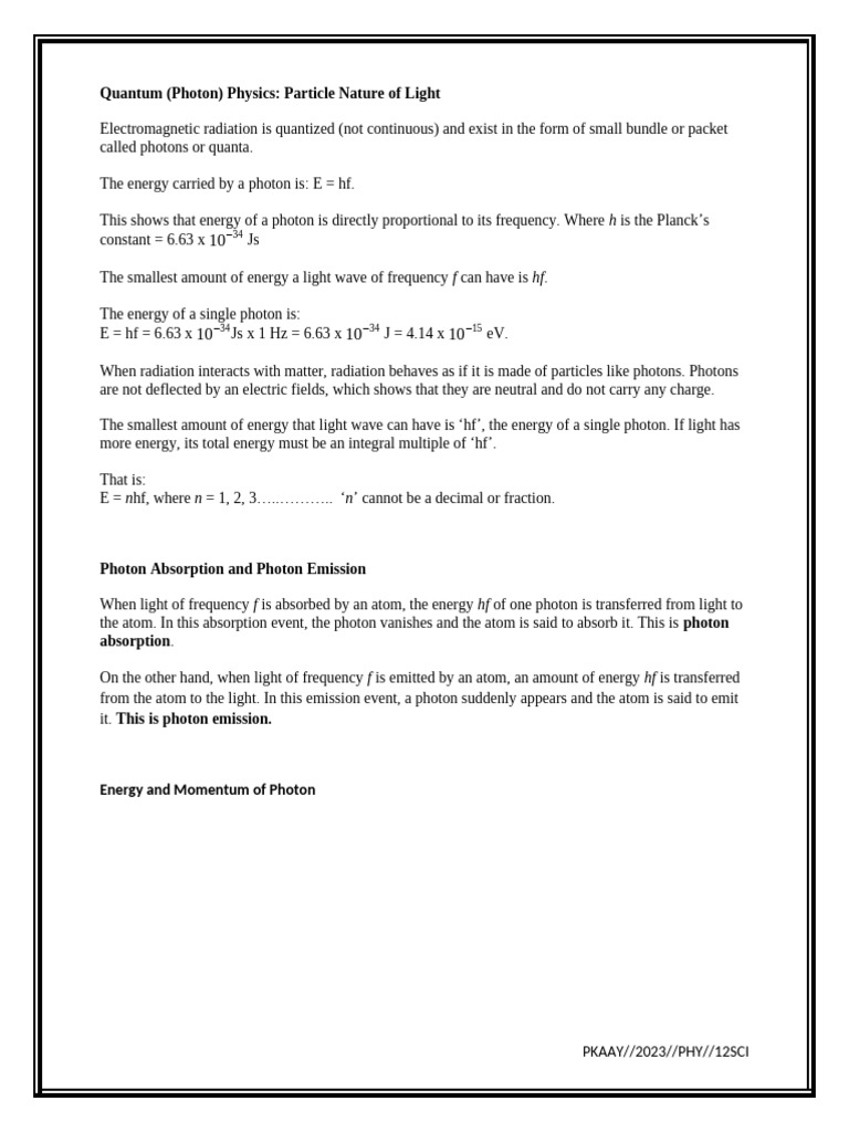 Quantum Physics | PDF | Photoelectric Effect | Photon