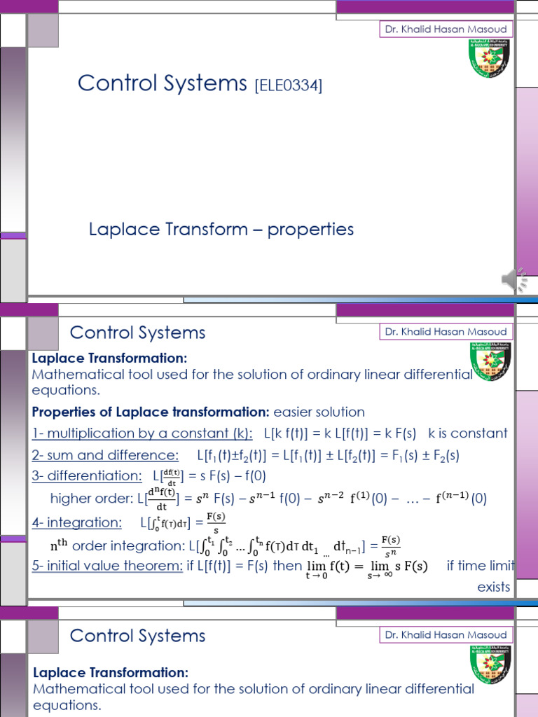 Control - 5 - Laplace Properties 1 | PDF | Matrix (Mathematics) | Algebra