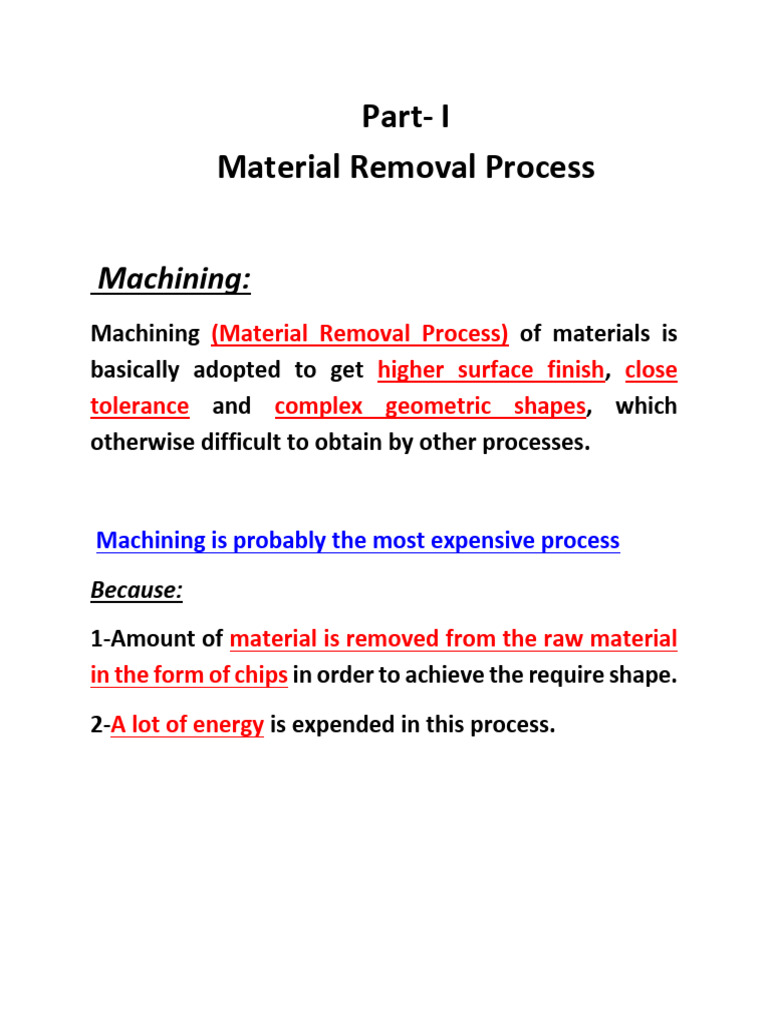 3 - Material Removal Process | PDF | Machining | Business Process