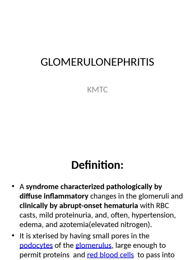 Acute Glomerulonephritis | PDF | Clinical Medicine | Diseases And Disorders