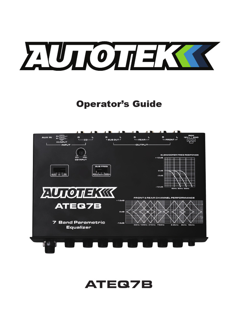 Autotek Equalizer ATEQ7B QSG Rev1 | PDF | Equalization (Audio) | Amplifier