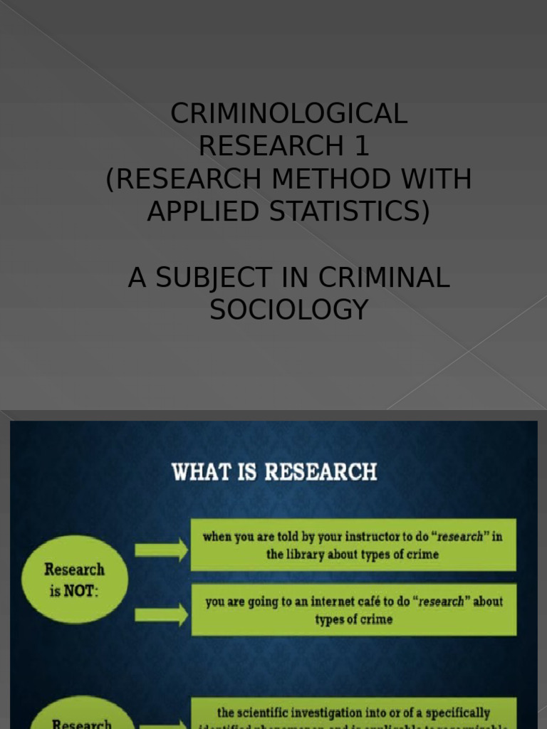 Criminological Research 1 With Applied Statistics | PDF