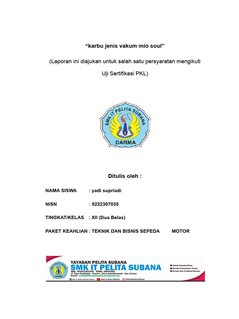 Contoh Laporan PKL | PDF | Komputer | Teknologi & Rekayasa