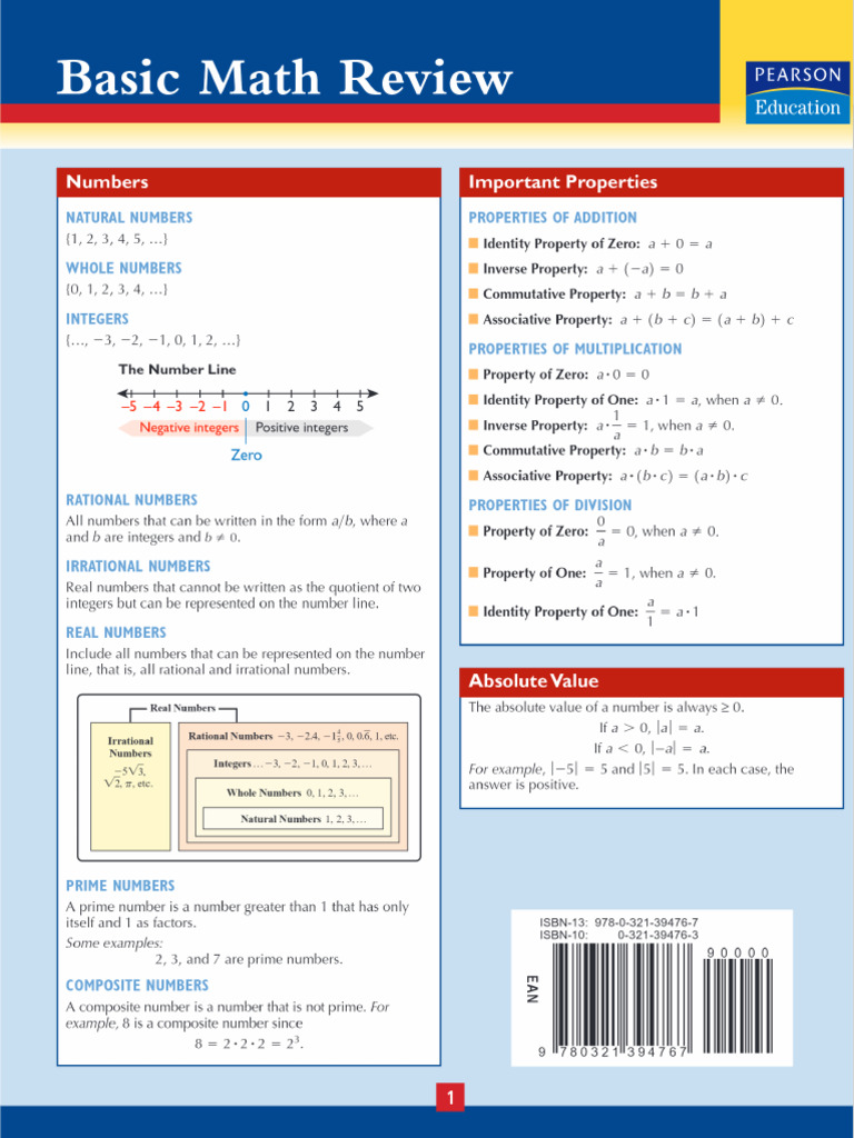 NEWCOLORs - Basic - Math - Rev - Basic - Math - Review - Card | PDF | Subtraction | Area
