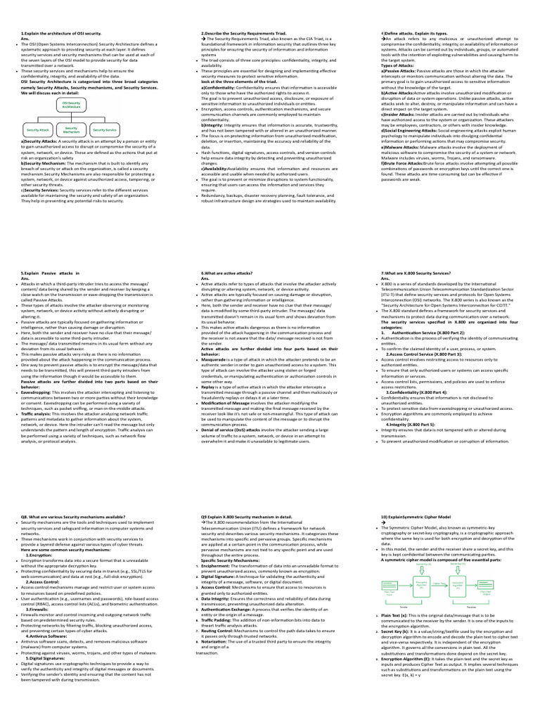 Unit 1 INS Fin | PDF | Encryption | Cryptography
