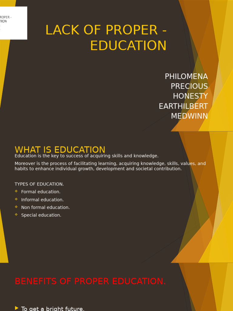 Lack of Proper - Education | PDF