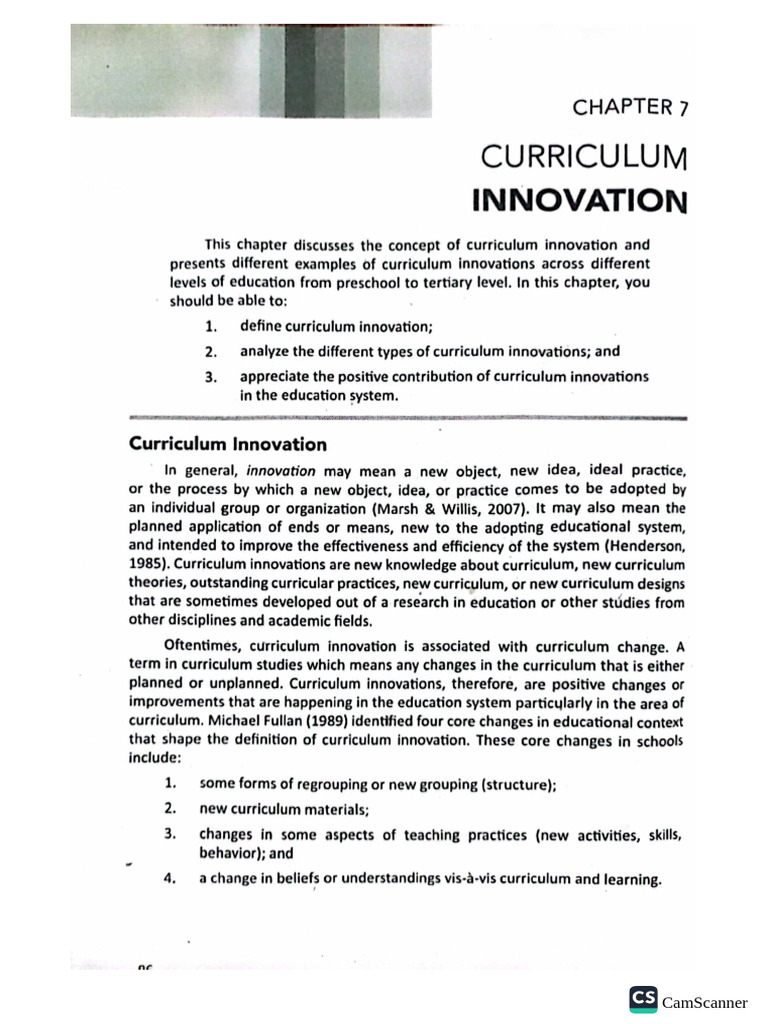 Curriculum Innovation | PDF