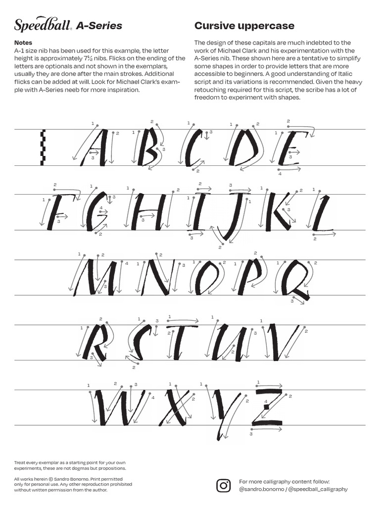 Exemplars - A - Cursive - Caps 2 | PDF | Graphemes | Printing