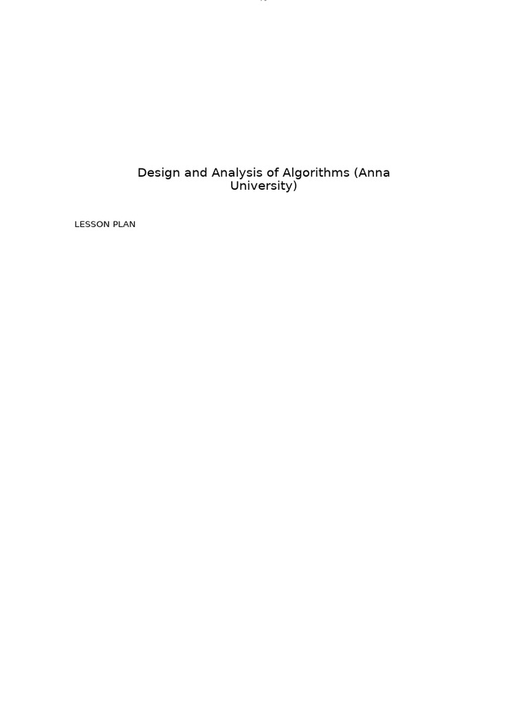 daa-lesson-plan | PDF | Algorithms | Computational Complexity Theory daa-lesson-plan | PDF | Algorithms | Computational Complexity Theory