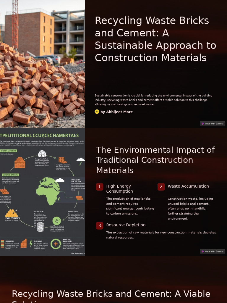 Sustainable Recycling of Bricks & Cement | PDF | Recycling | Waste
