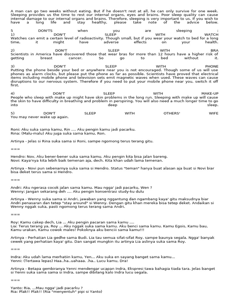 A Man Can Go Two Weeks Without Eating | PDF | Sleep | Bra