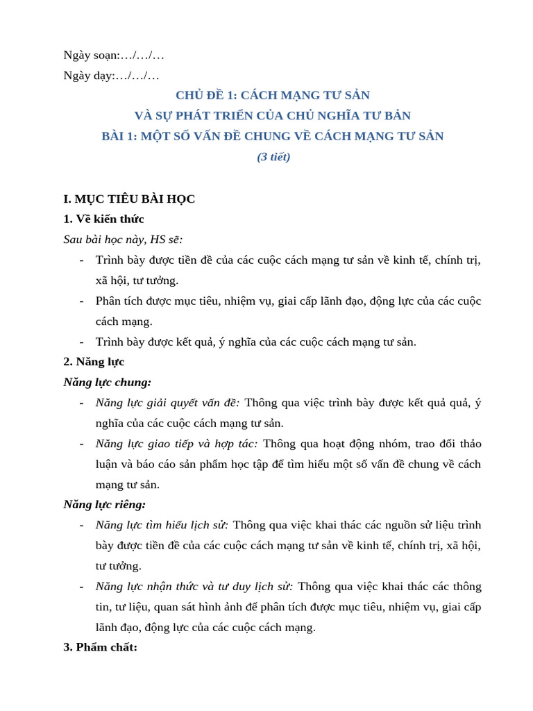 KHBD Lich Su 11 CD M I 2024-2025 | PDF