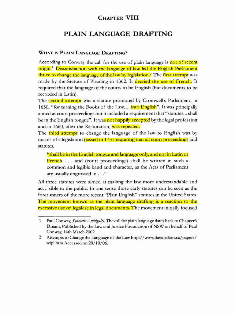 Plain Language Drafting Techniques | PDF | Sentence (Linguistics ...