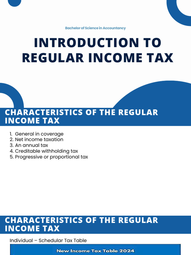 Chapter 7 - Introduction To Regular Income Tax | PDF | Gross Income ...
