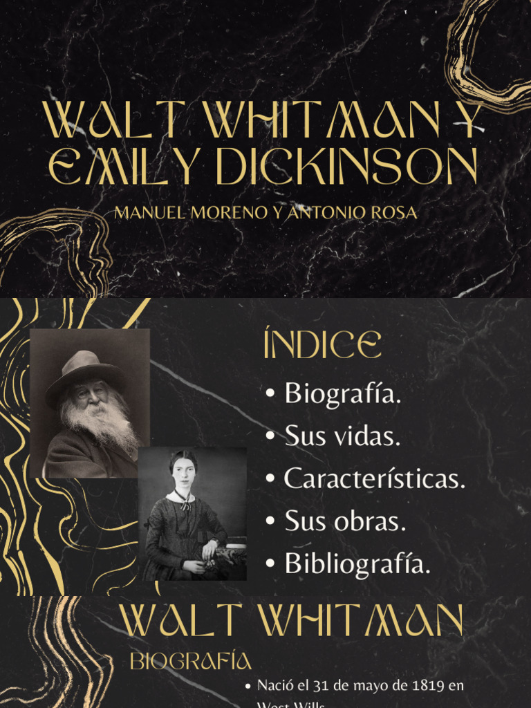 Presentación Antonio y Manuel | PDF | Emily Dickinson | Walt Whitman