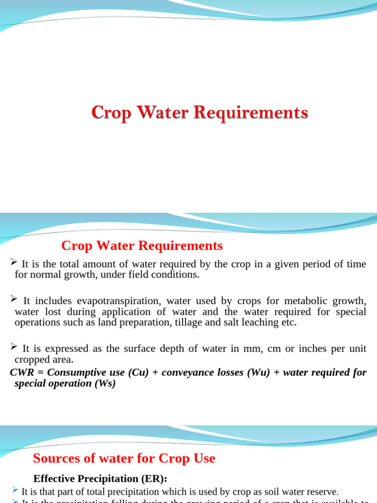 Chapter 3 Crop Water Requirements | PDF | Evapotranspiration | Earth ...