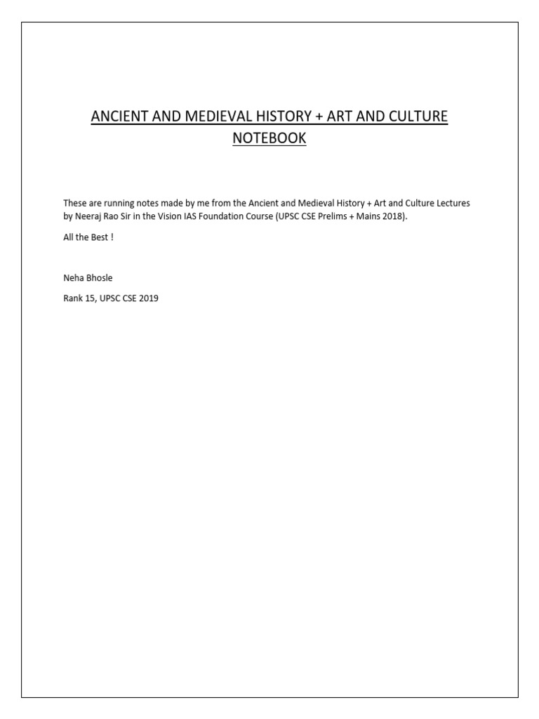 Neeraj Rao's Ancient & Medieval Notes | PDF