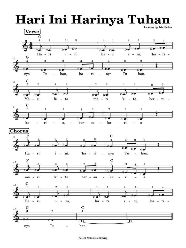 Hari Ini Harinya Tuhan (2 Hands) | PDF