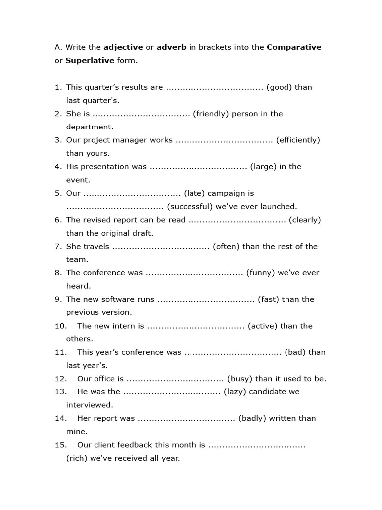 Comparative and Superlative | PDF | Adjective