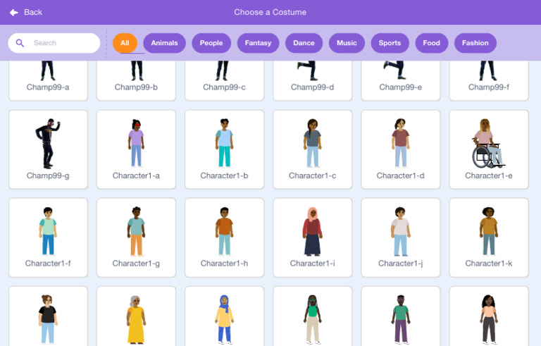 Scratch Costume Selection Guide | PDF | Computer Graphics | Graphics