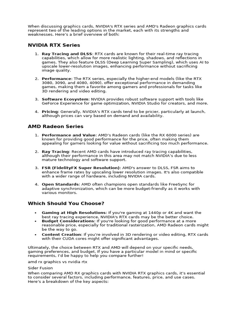 rx amd & rtx nvidia | PDF | Graphics Processing Unit | Graphics