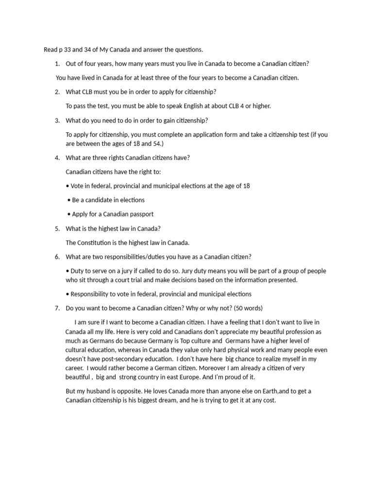 Canadian Citizenship June 4 | PDF